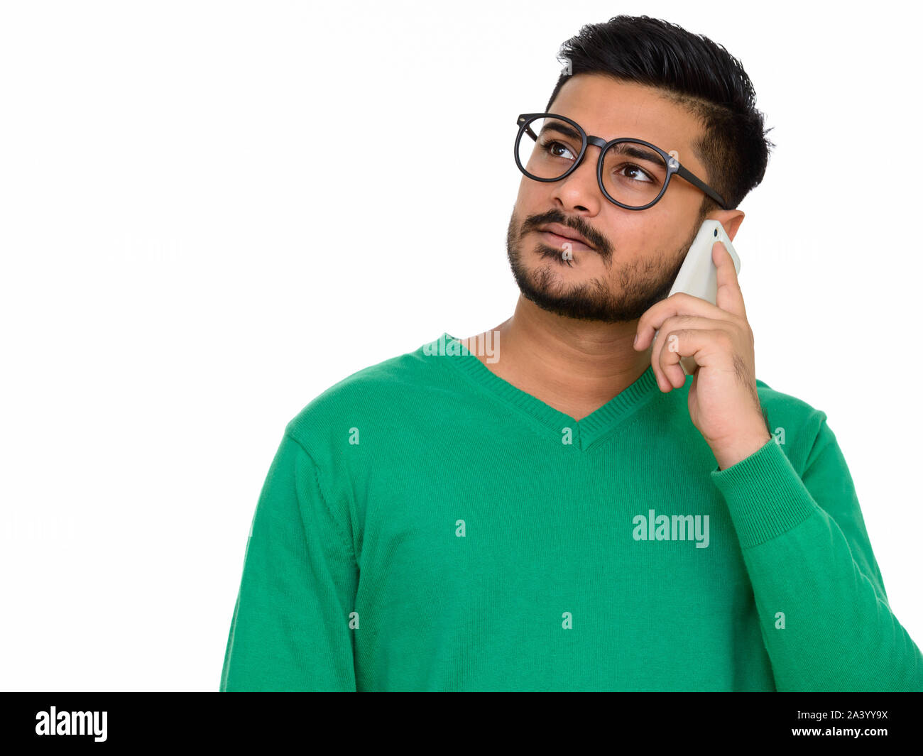 Face young guy glasses talking hi-res stock photography and images - Alamy