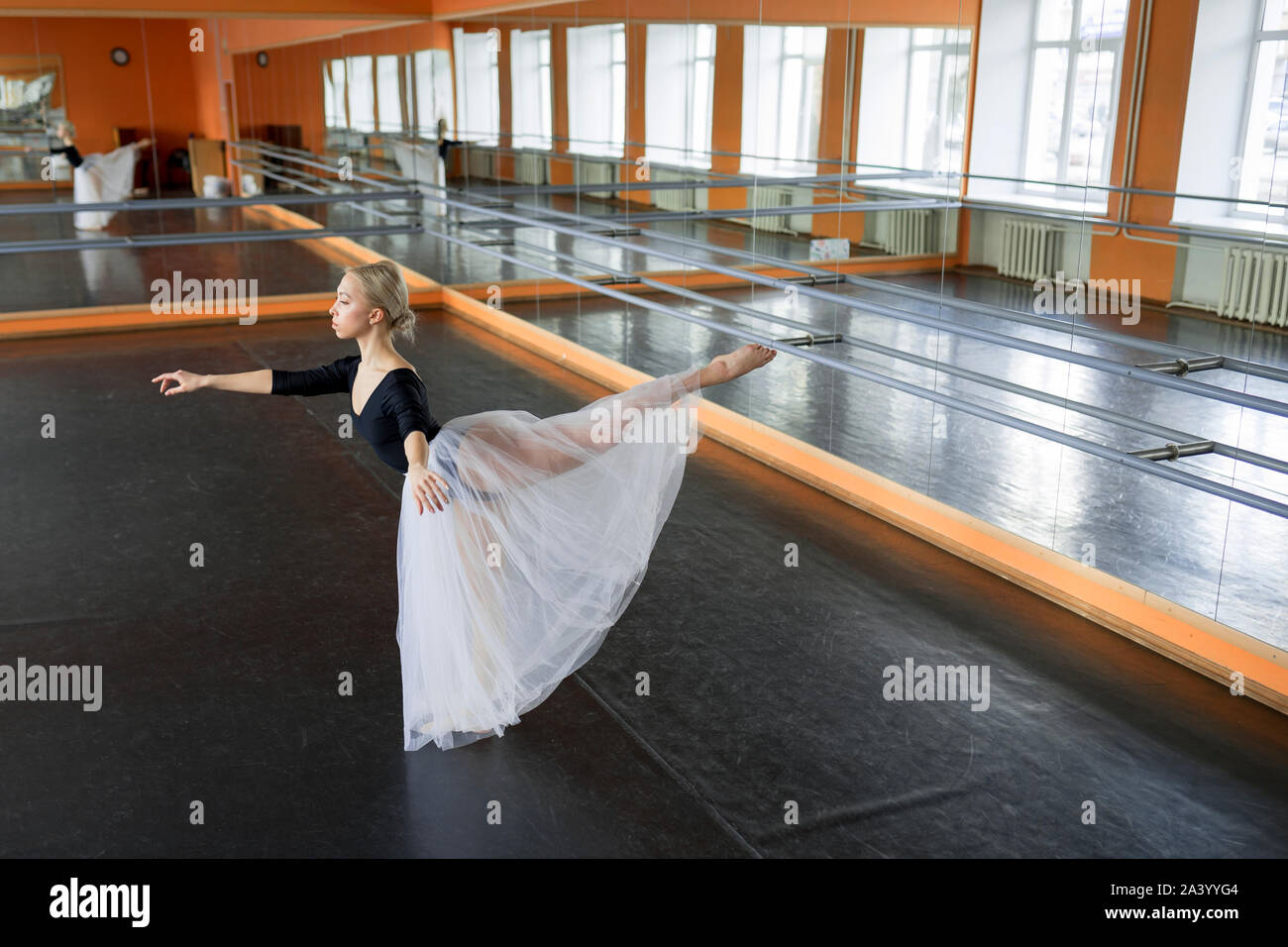 Ballet dancer practicing in studio Stock Photo - Alamy