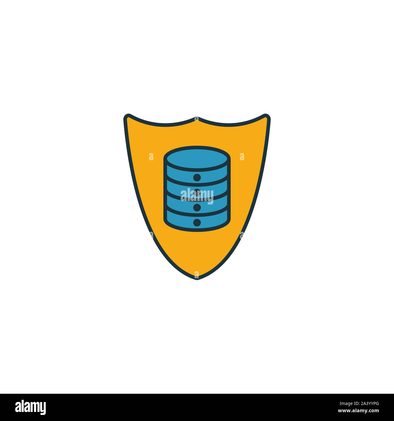 Secured Backup icon. Outline filled creative elemet from big data icons ...