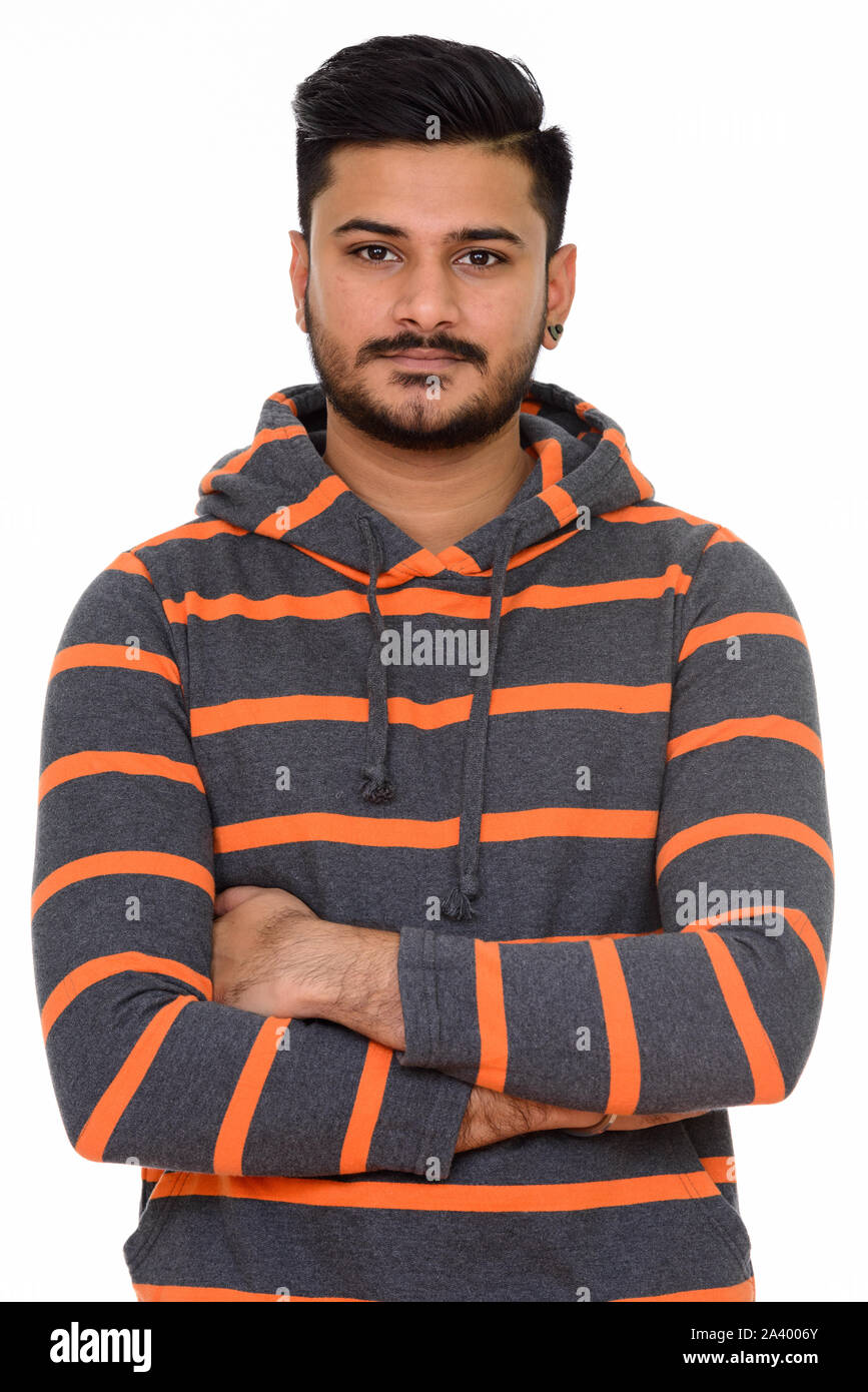 Young handsome Indian man with arms crossed Stock Photo - Alamy