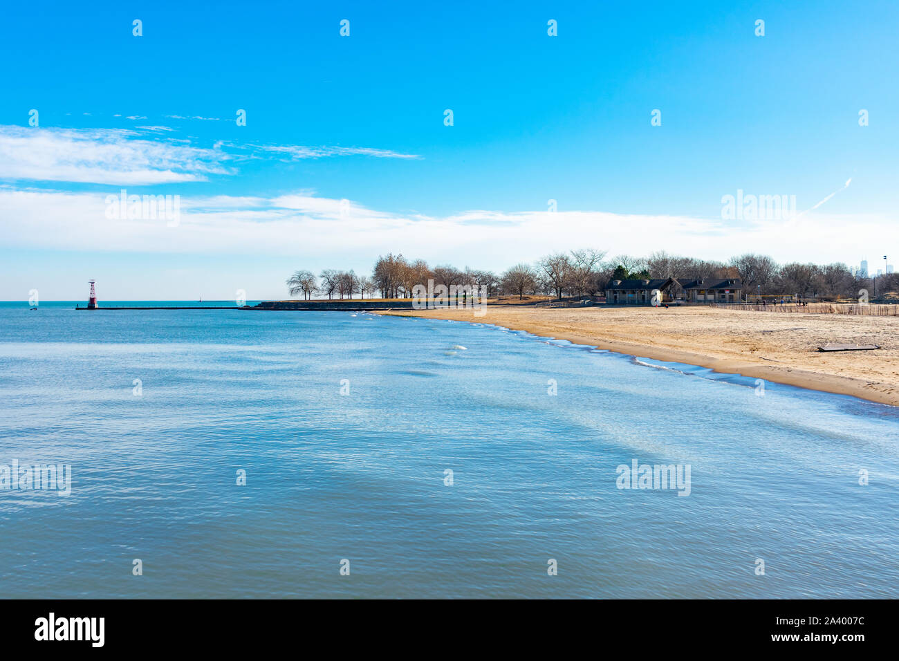 Foster Beach in Chicago looking South Stock Photo - Alamy