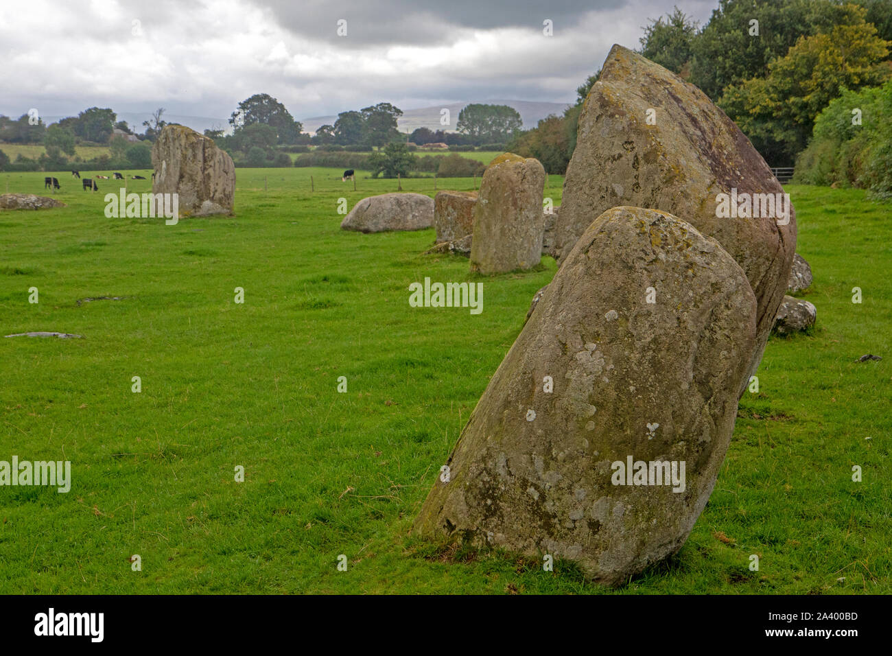 Long Meg Stone Circle Stock Photo - Alamy