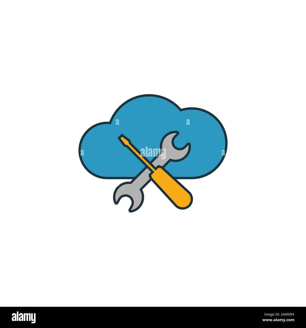 Cloud Service icon. Outline filled creative elemet from big data icons ...