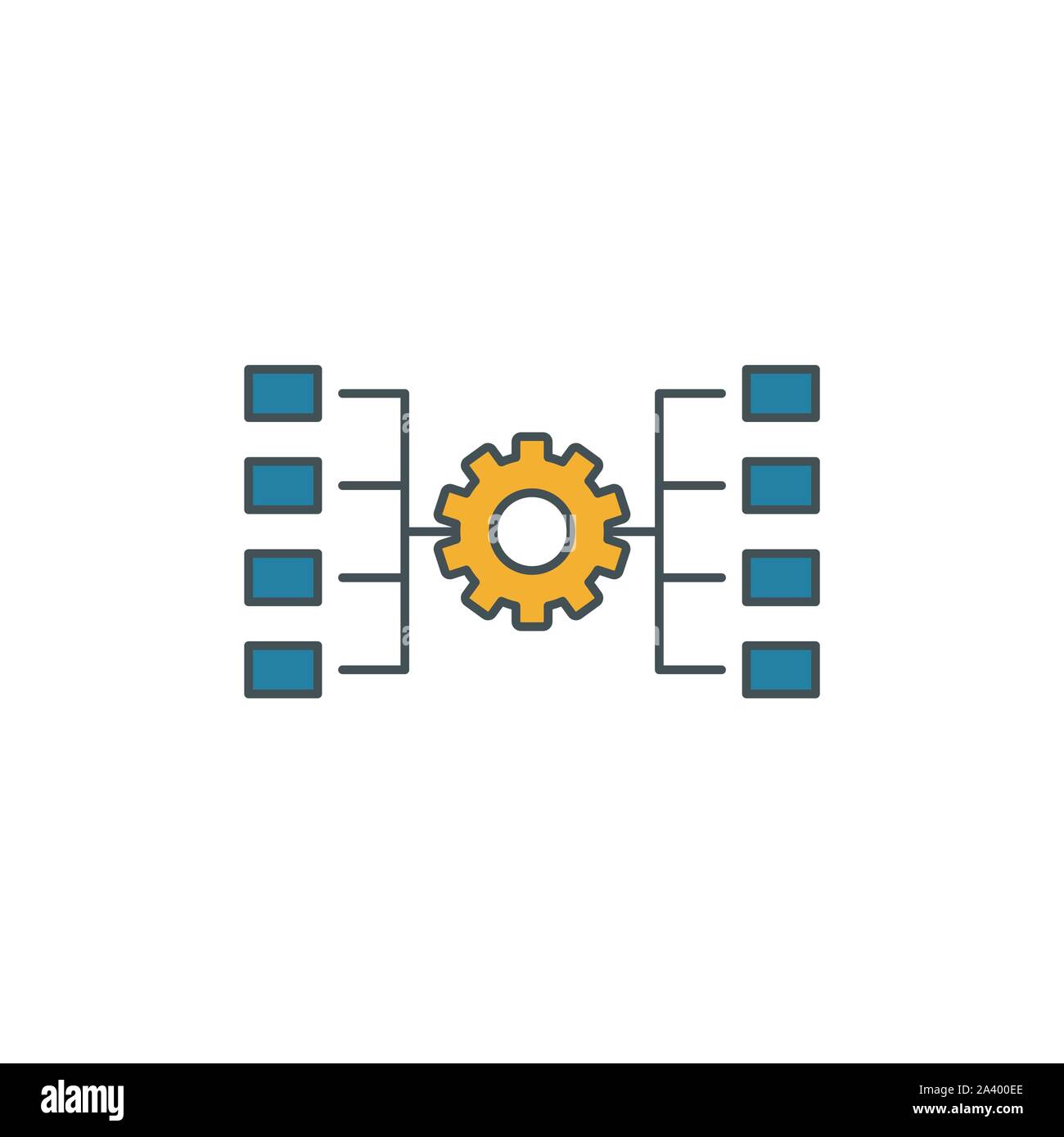 Network Workflow icon. Outline filled creative elemet from big data ...