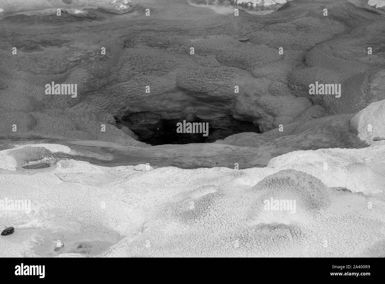Black white hot spring in park Stock Photo - Alamy