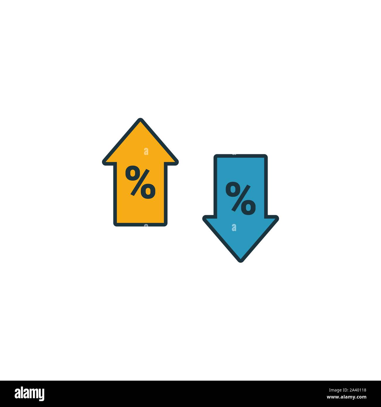 Percent icon. Outline filled creative elemet from business icons ...