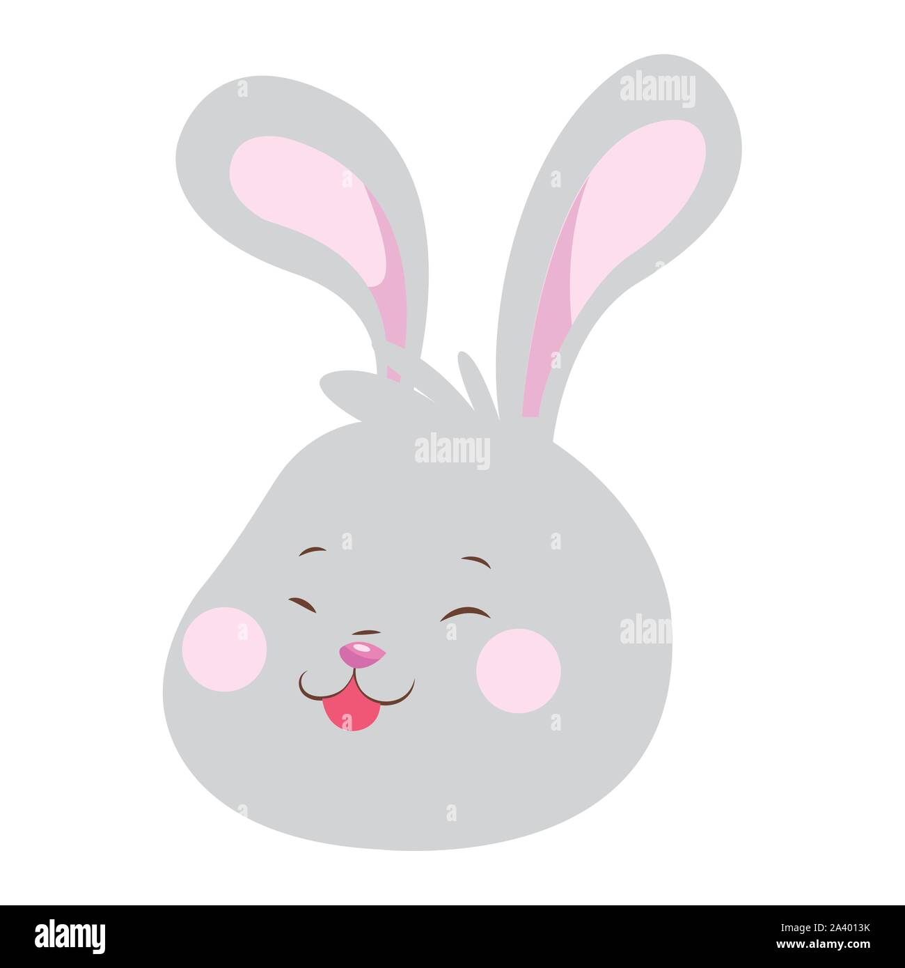 Cartoon Rabbit showing the tongue, flat design Stock Vector Image & Art ...