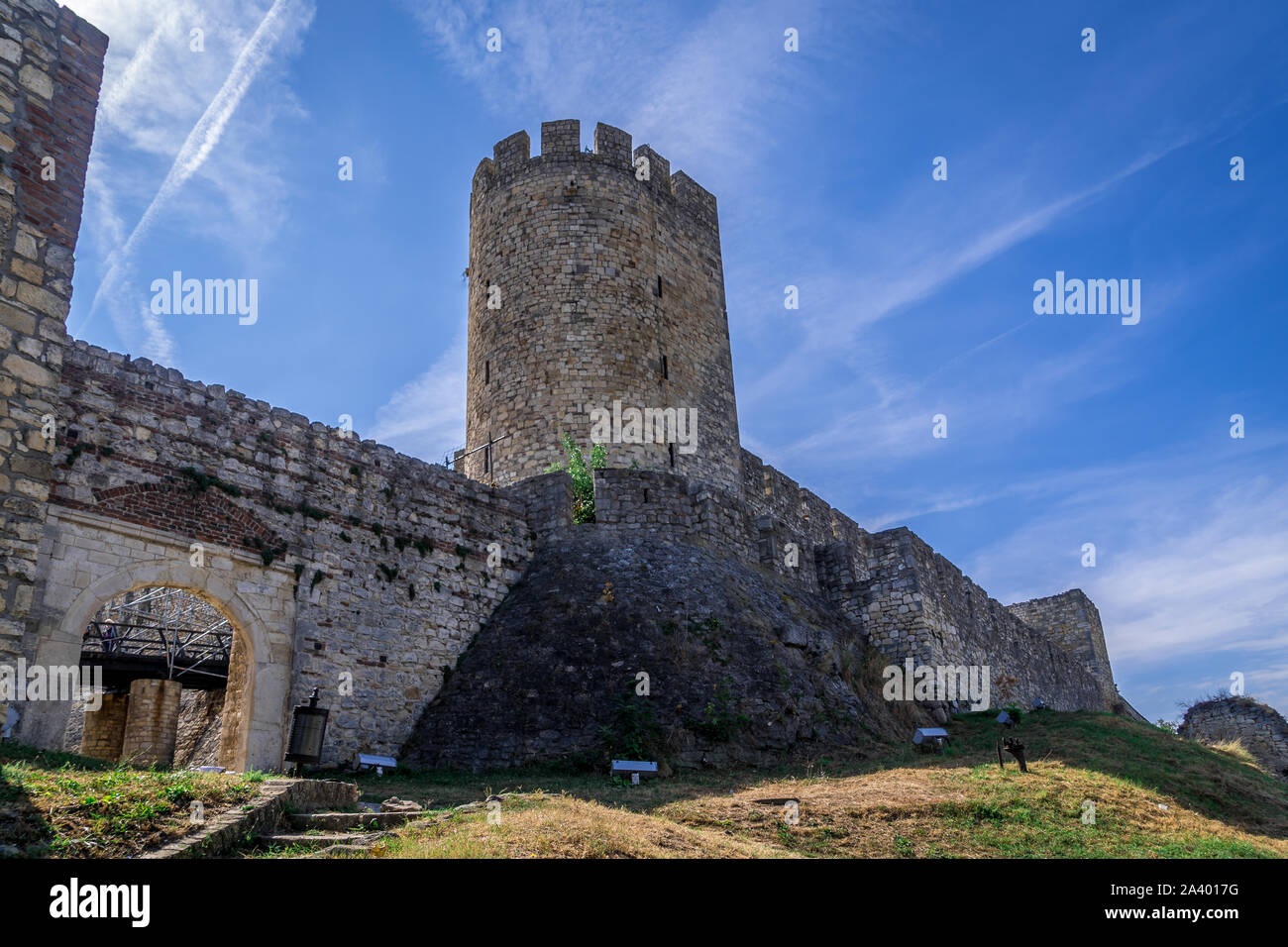 View of the Castellan Tower in Belgrade Castle in Serbia former ...