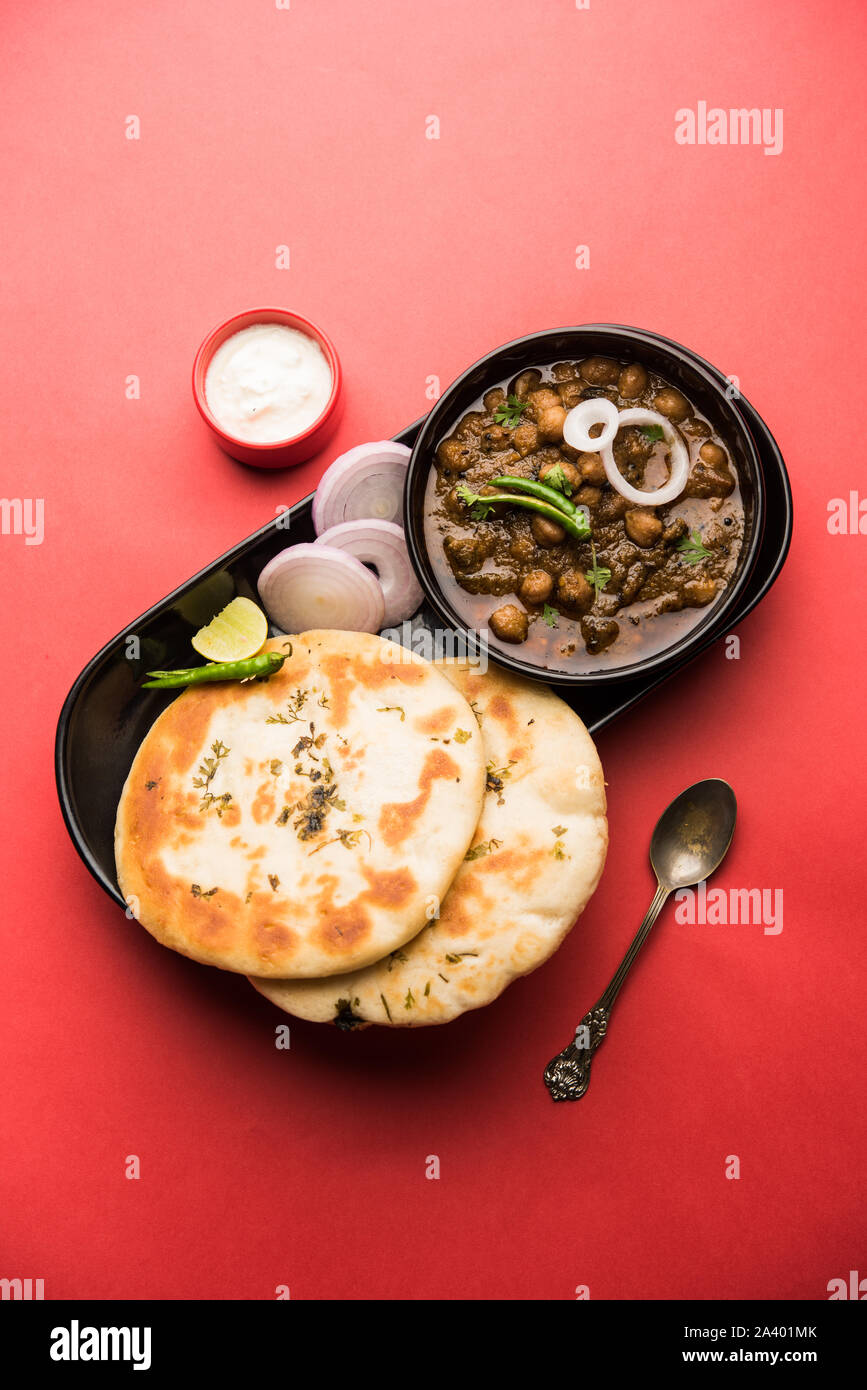 Pindi Chole Kulche or roadside choley Kulcha popular in India and ...
