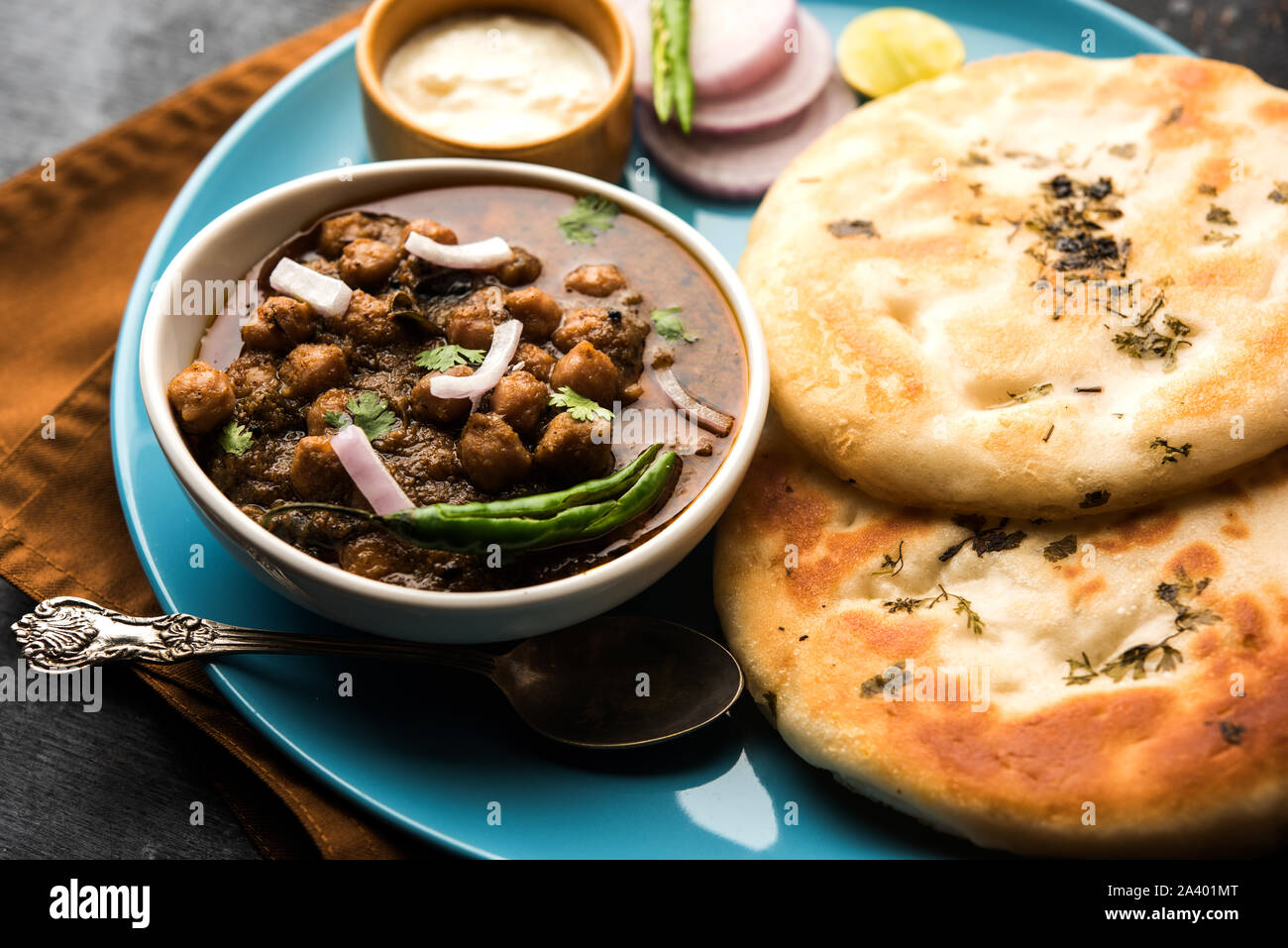 Pindi Chole Kulche or roadside choley Kulcha popular in India and ...