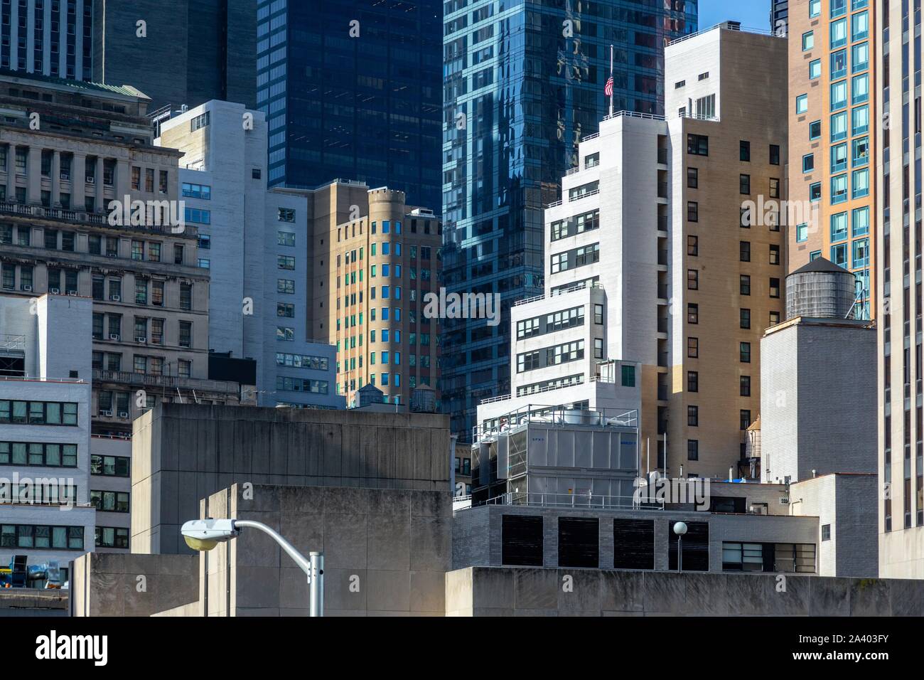 DETAIL OF THE HIGH-RISES IN LOWER MANHATTAN, NEW YORK, UNITED STATES ...