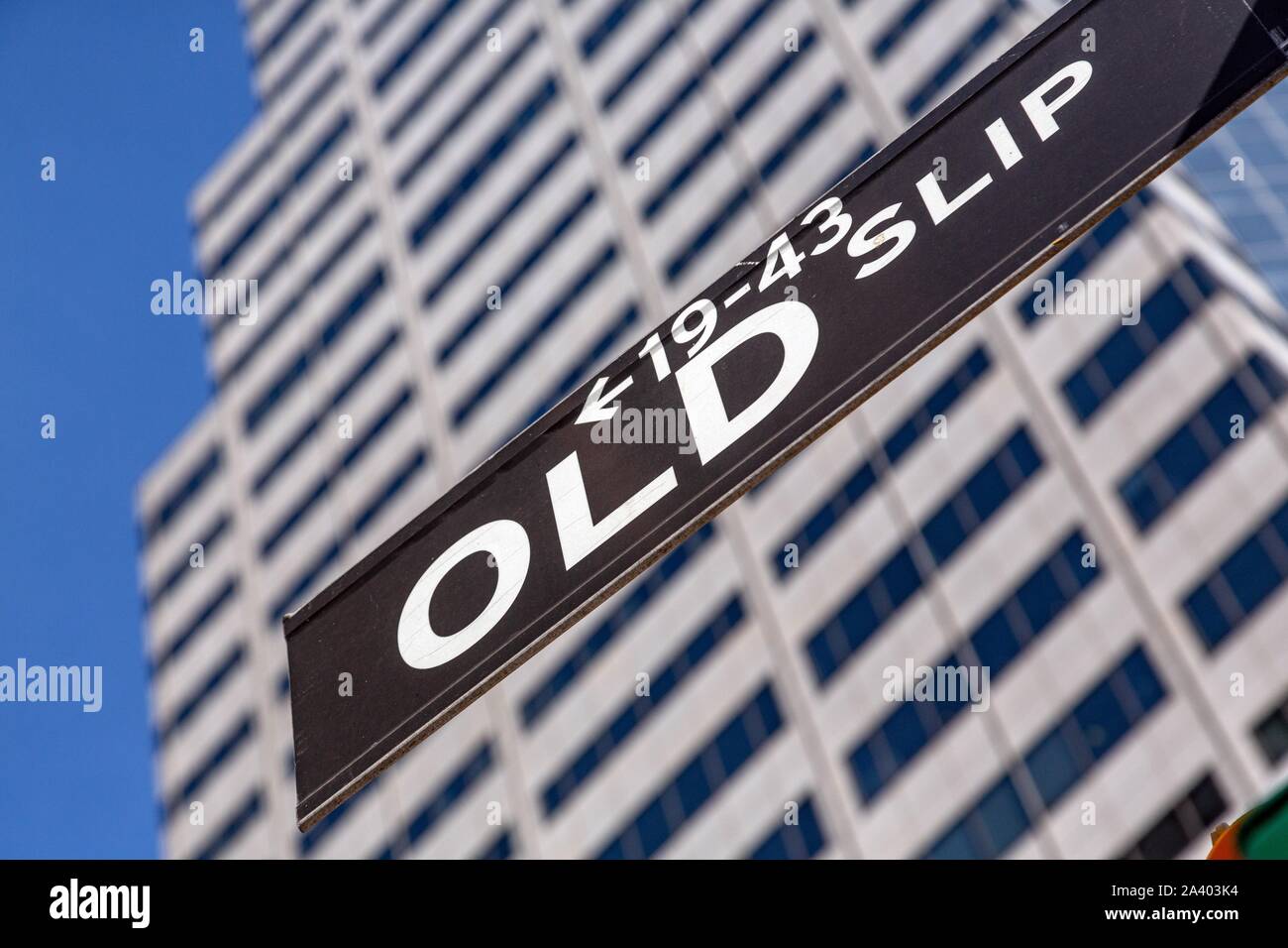 SIGN FOR OLD STREET (AN OLD SLIP), MANHATTAN, NEW YORK, UNITED STATES ...