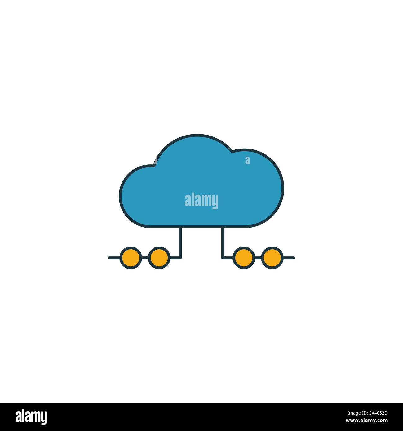 Cloud Hosting icon. Outline filled creative elemet from big data icons ...