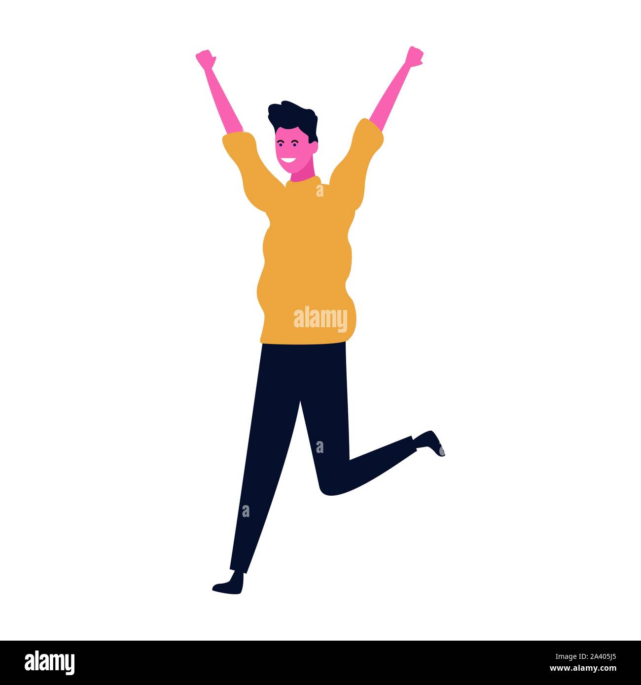 Excited man having fun, flat design Stock Vector Image & Art - Alamy