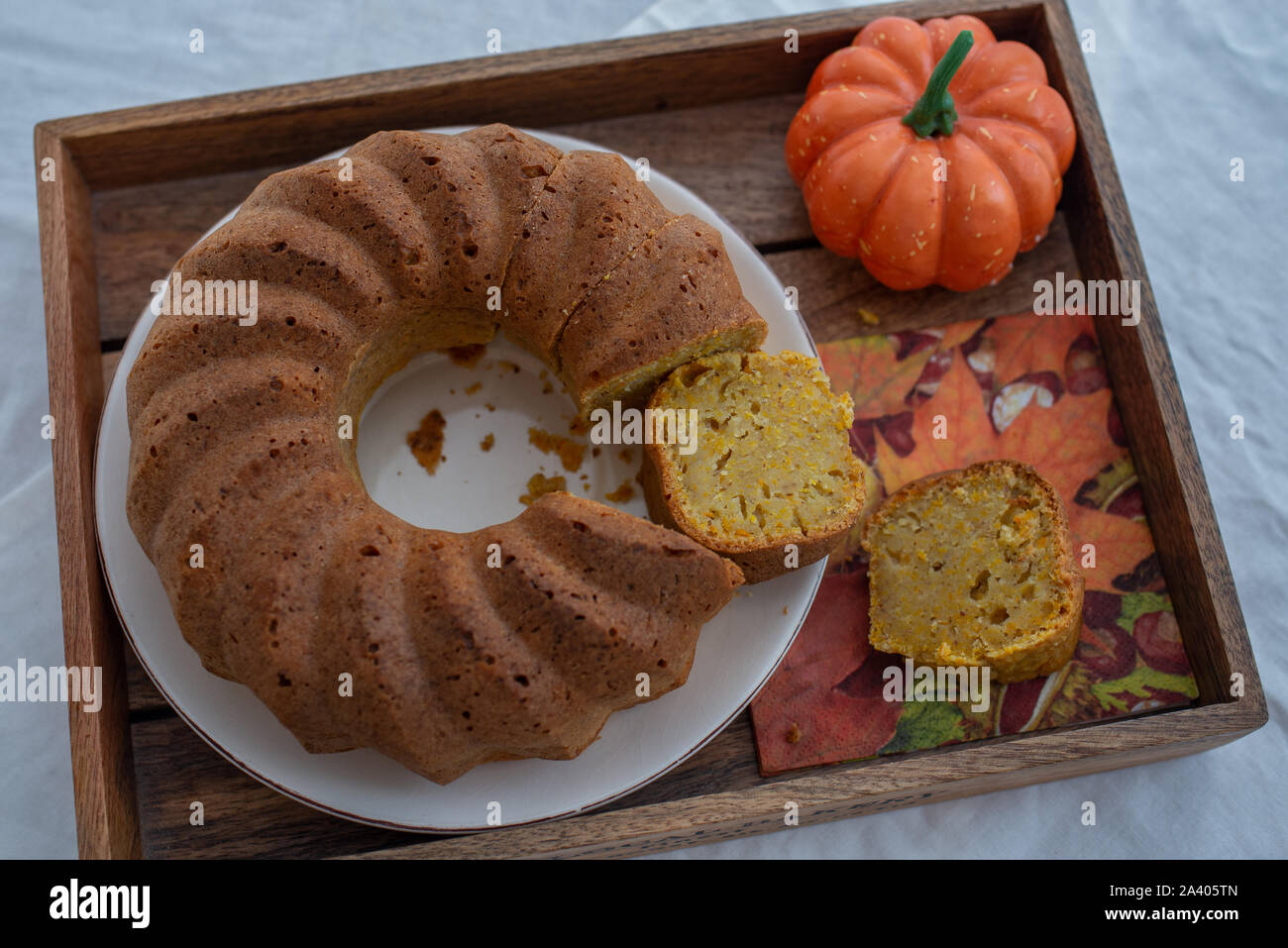 pumpkin sponge cake Stock Photo - Alamy