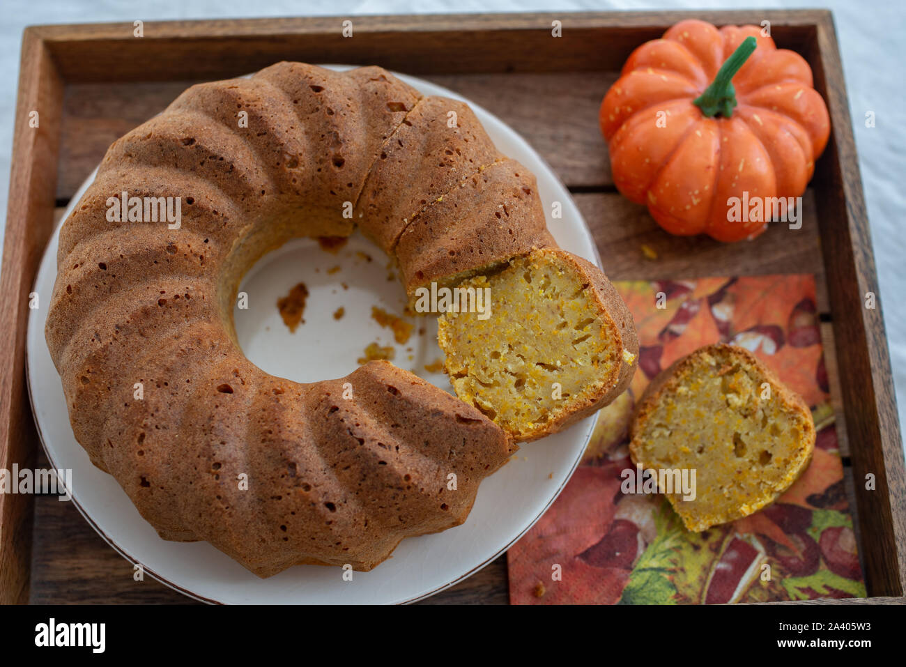 pumpkin sponge cake Stock Photo - Alamy