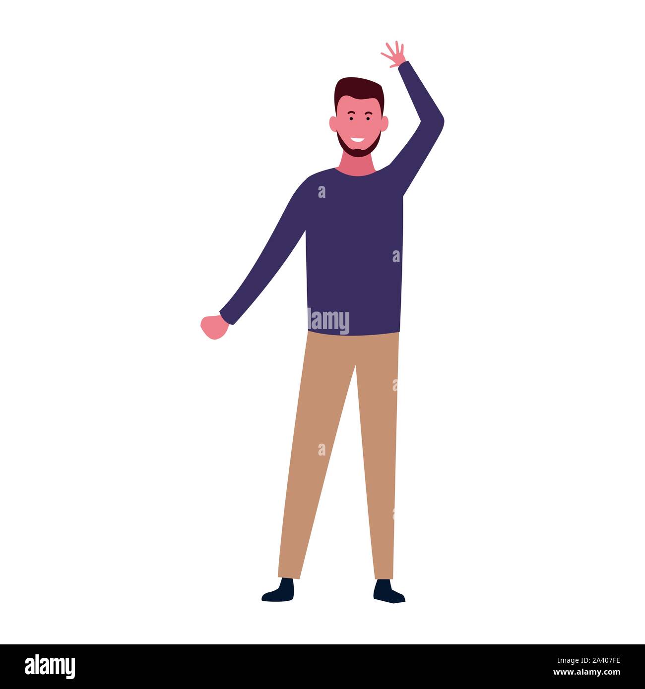 Happy excited man standing Stock Vector Images - Alamy