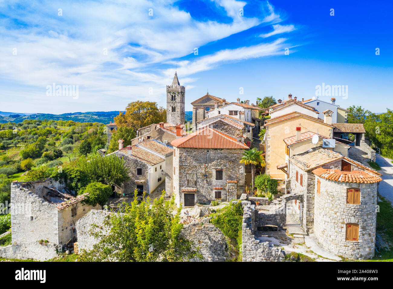Old town of Hum on the hill, beautiful traditional architecture in ...