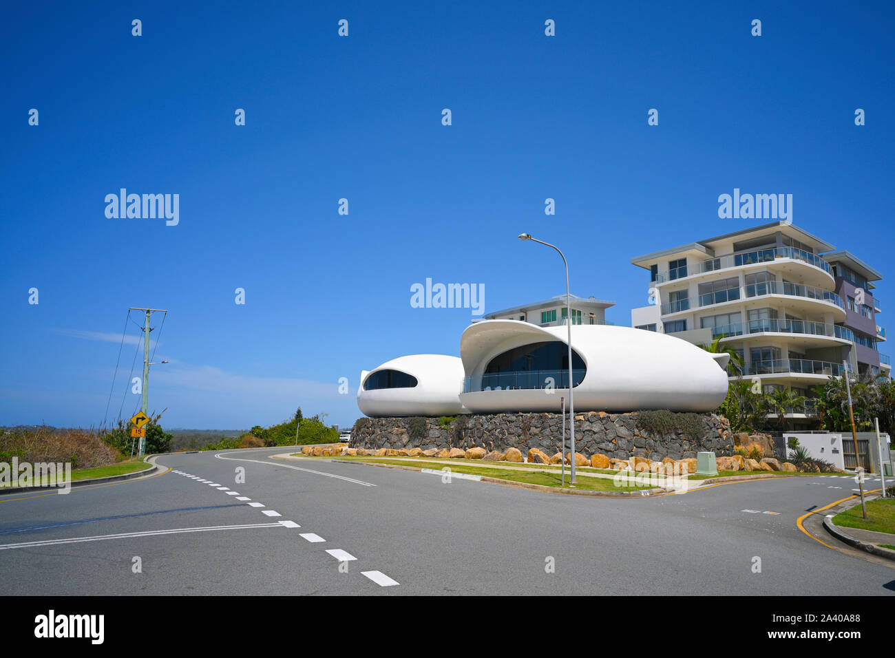A space-aged looking pod home on the top of Duranbah Hill at the border ...