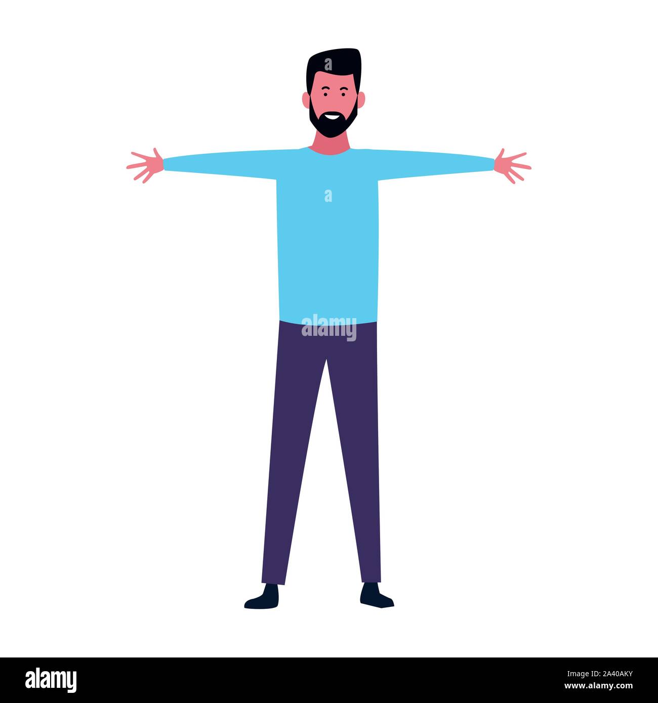 cartoon man with open arms icon, flat design Stock Vector Image & Art ...