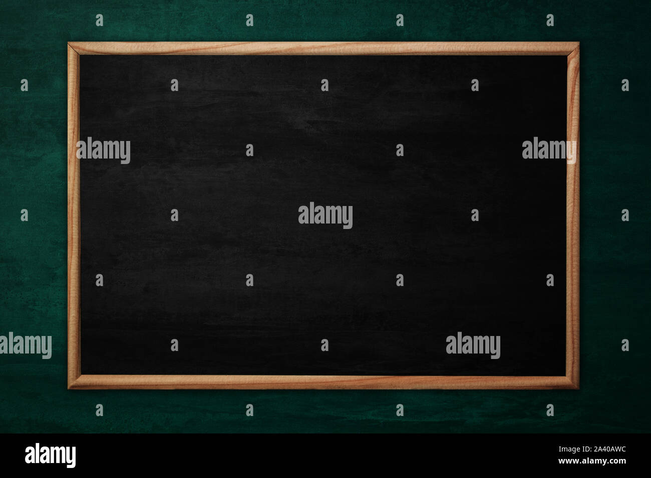 Abstract blackboard or chalkboard with frame on wooden background ...