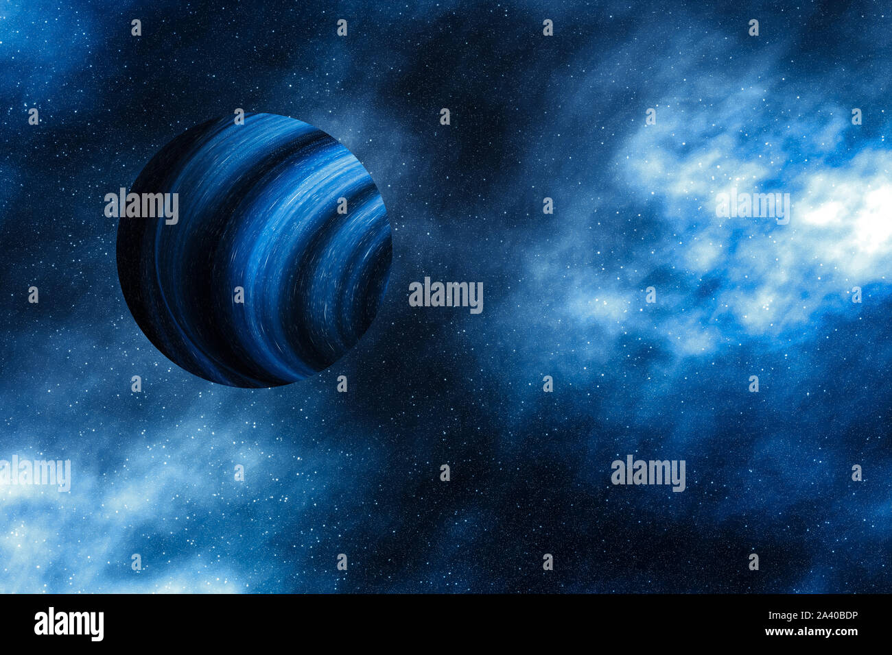 Discovery in astronomy, cosmic abstract and future technology concept - Stars, planet and galaxy ...