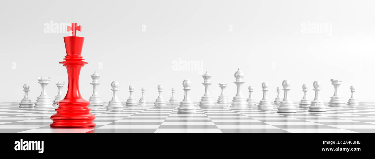 Business concept design with chess pieces on white background. 3D ...