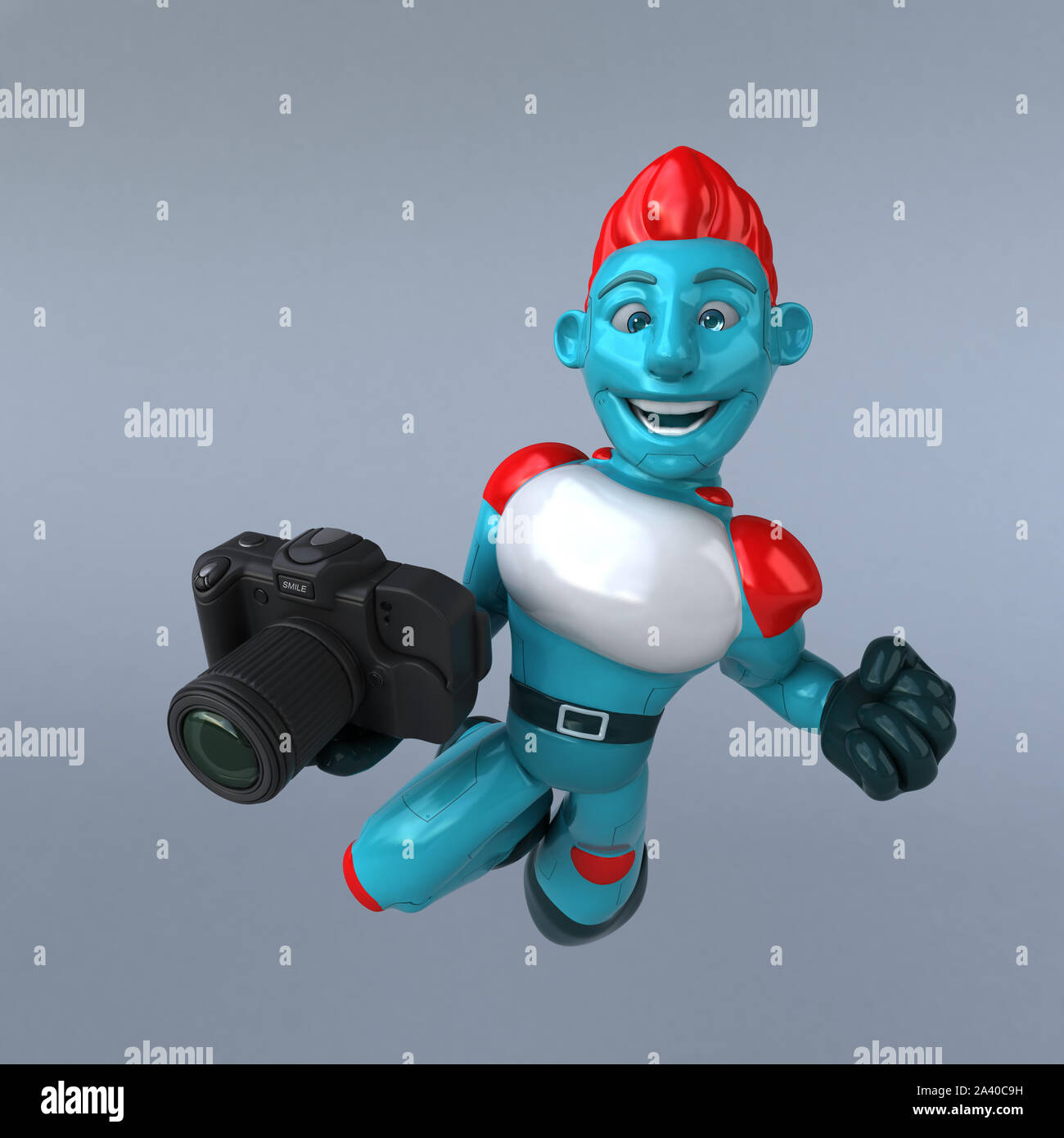 Red Robot - 3D Illustration Stock Photo - Alamy