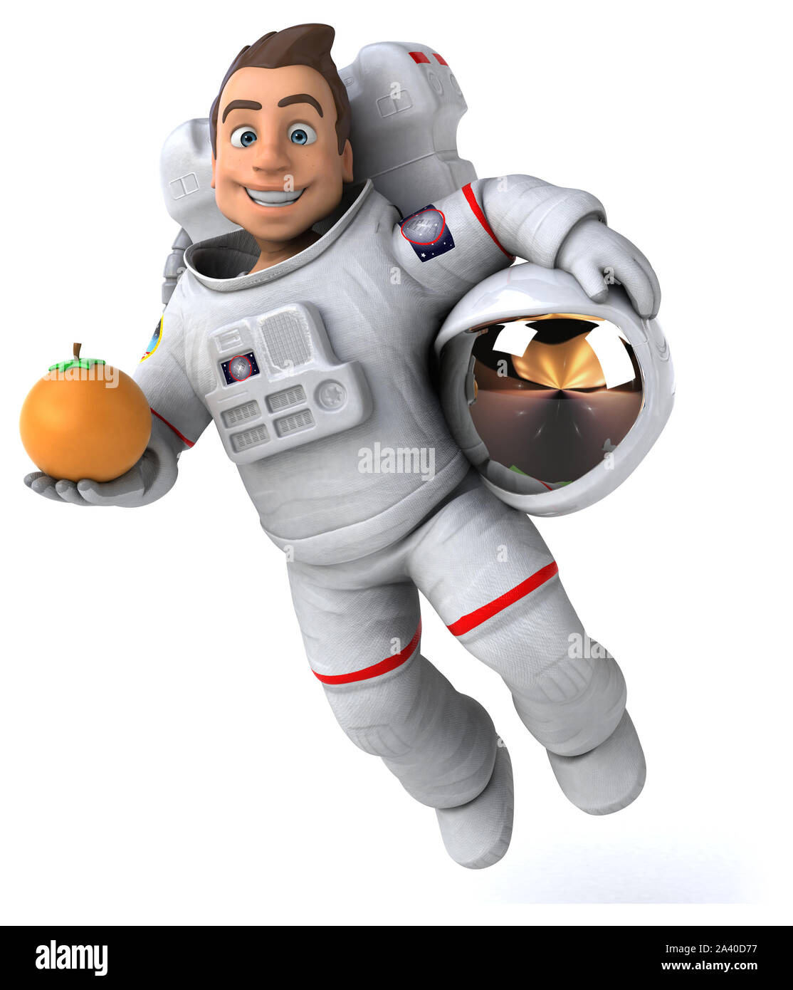 Fun astronaut - 3D Illustration Stock Photo - Alamy