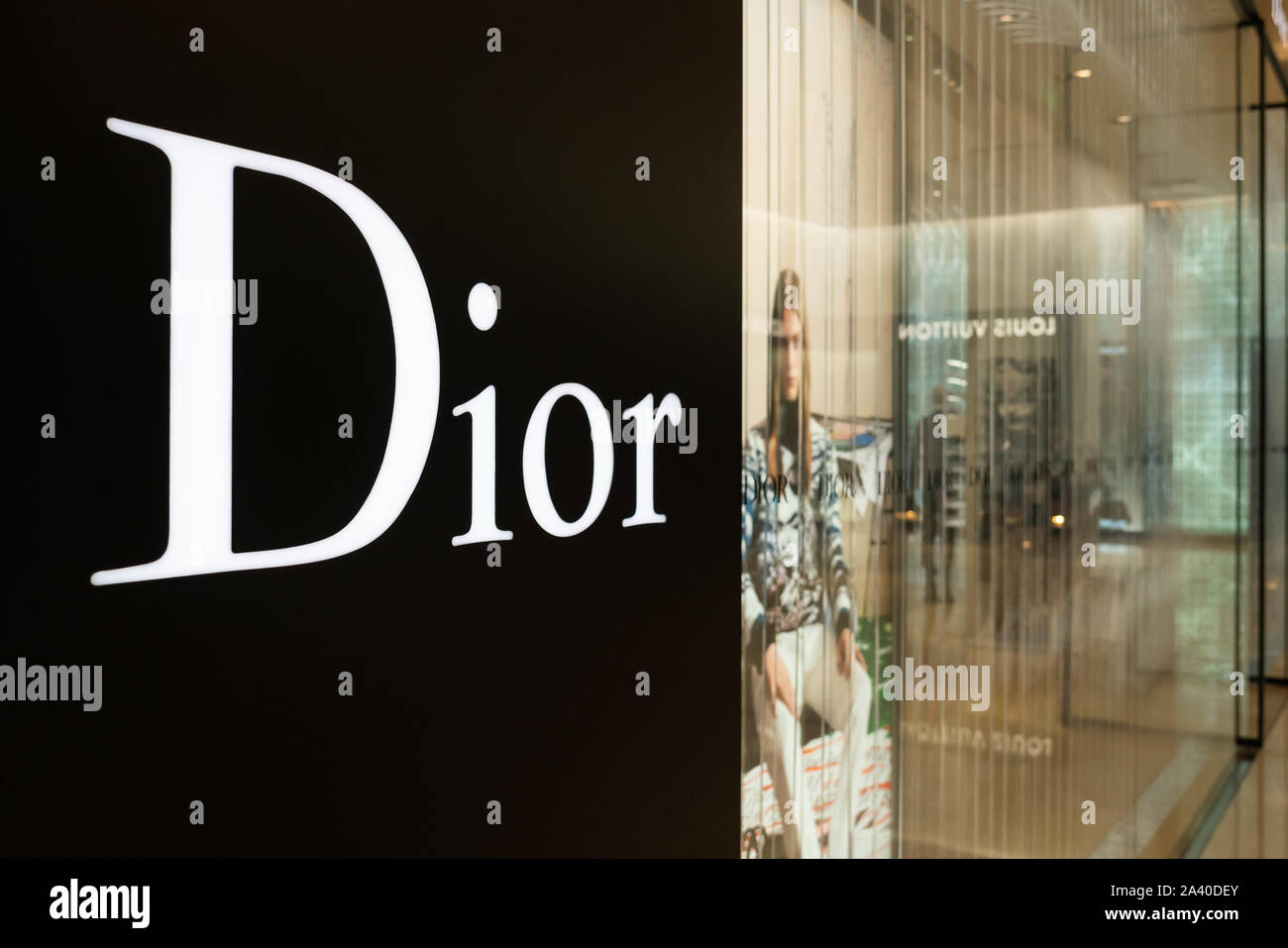 French luxury goods company Christian Dior store and logo seen in ...