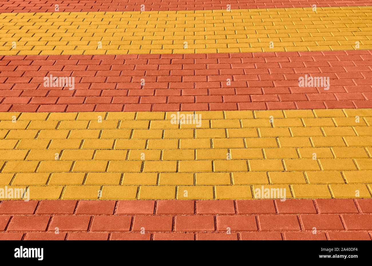 yellow and red brown paving tile for background or texture Stock Photo ...