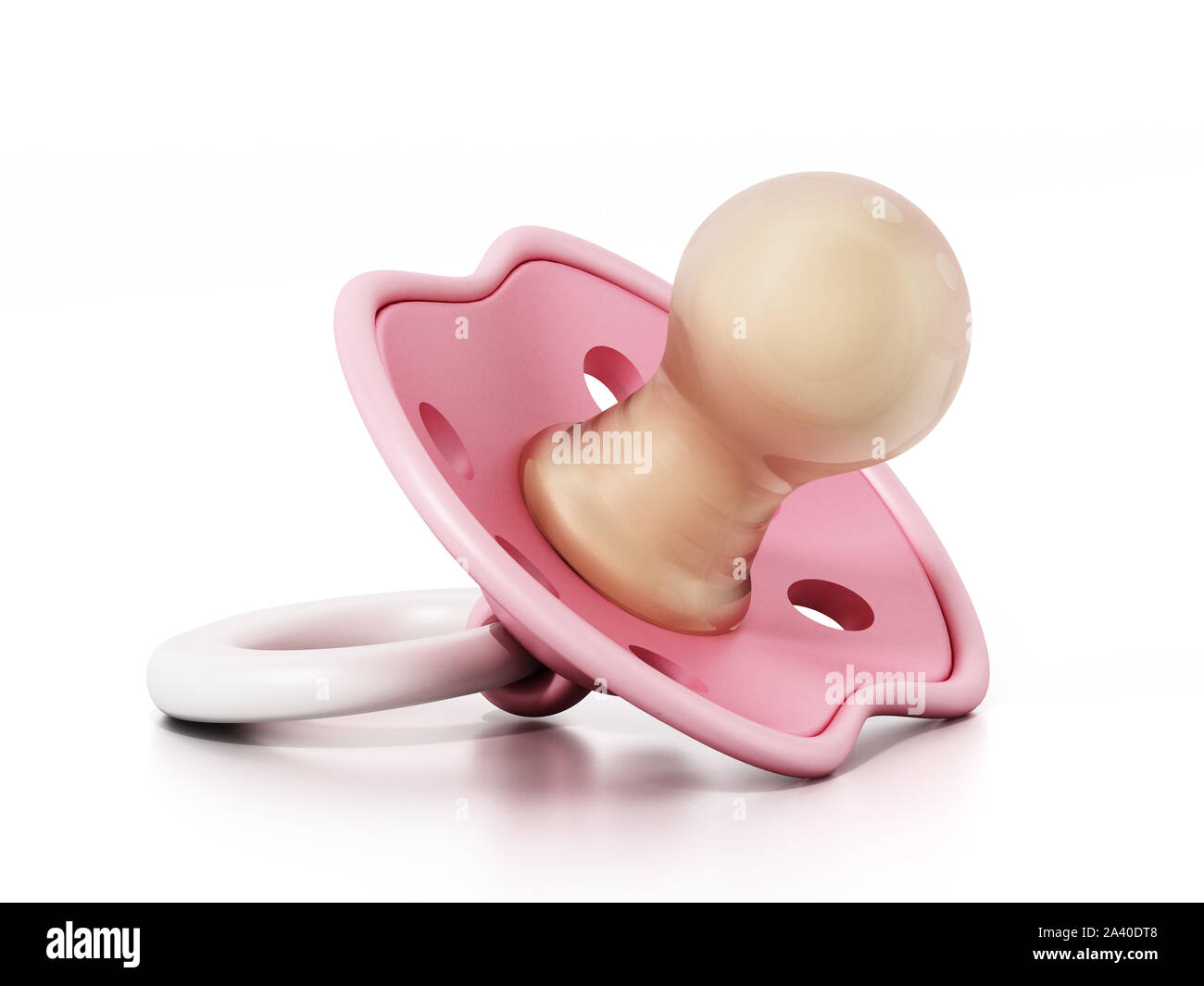 Pacifier isolated on white background. 3D illustration Stock Photo - Alamy