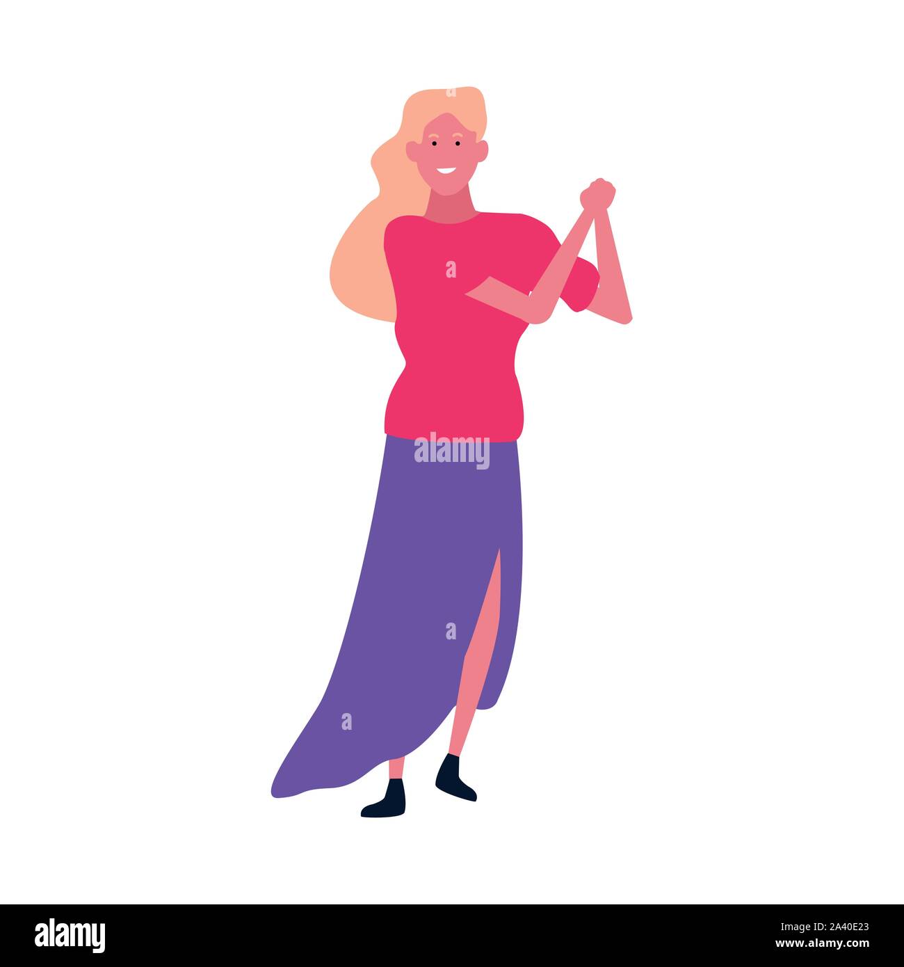 happy woman dancing icon, flat colorful design Stock Vector Image & Art ...