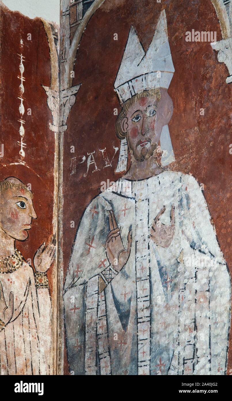 Romanesque mural of Sant Pau de Casserres, 13th century. Museum: Museu ...