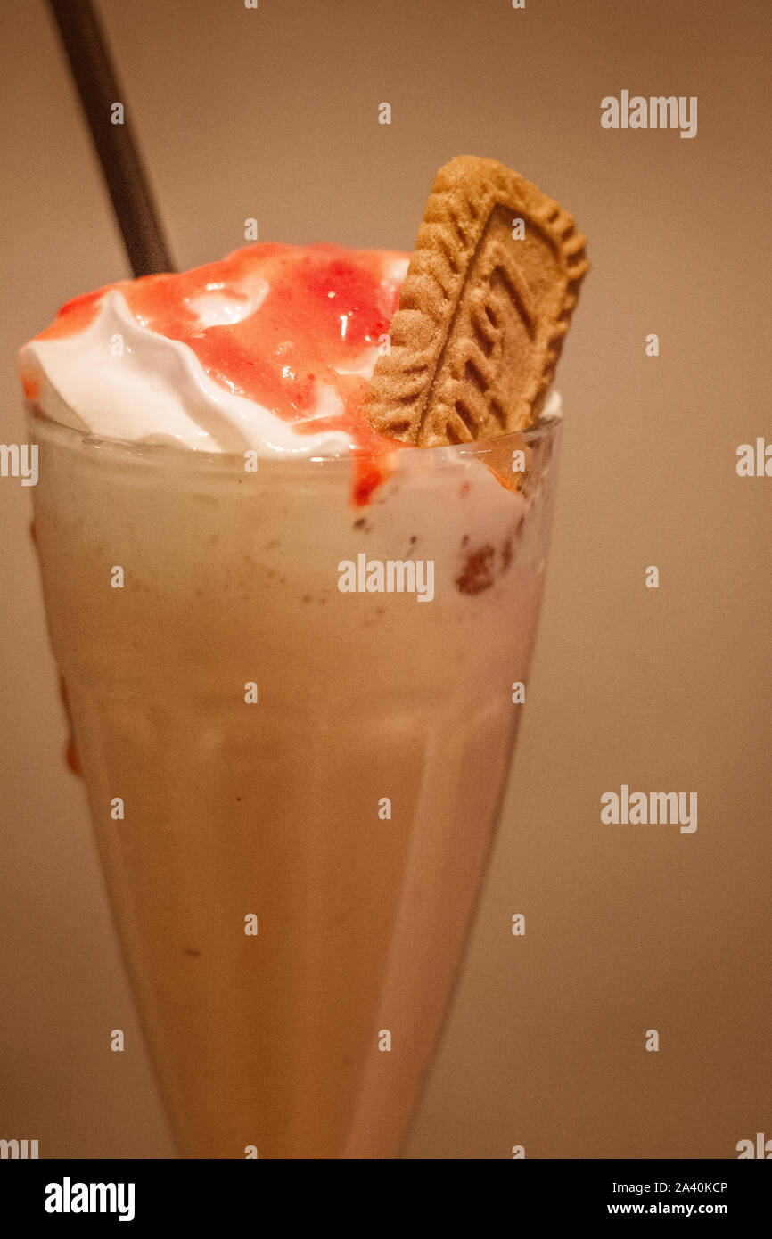 Nutty caramel shake with whipped cream hi-res stock photography and ...