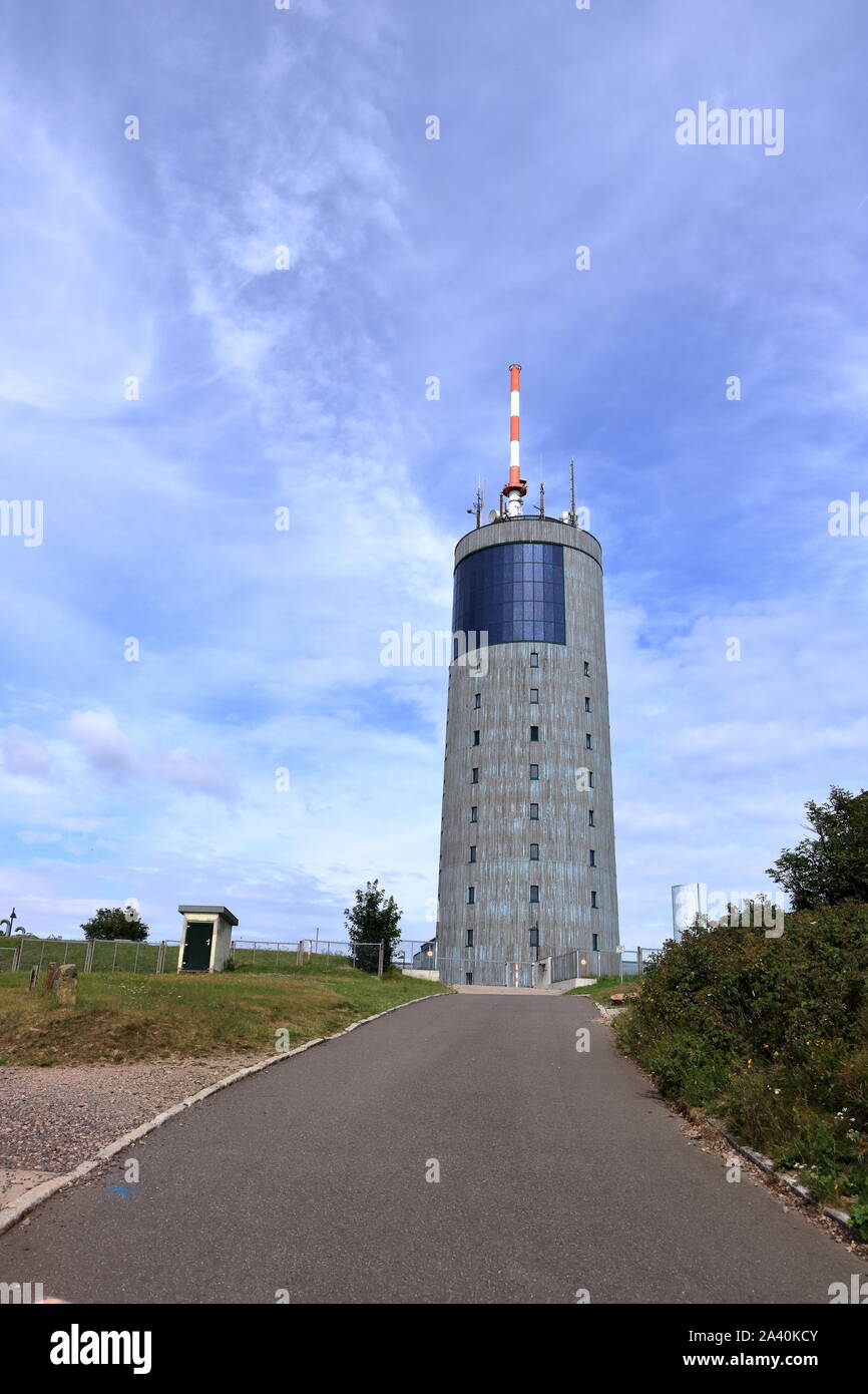Tower on Big Inselsberg on the Hiking Trail Rennsteig, Germany Stock ...
