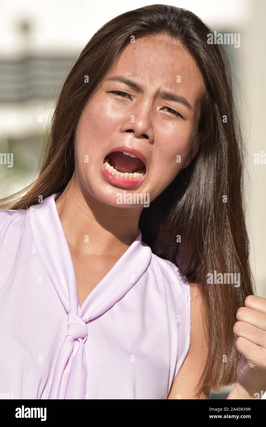 Stressed Beautiful Female Stock Photo - Alamy