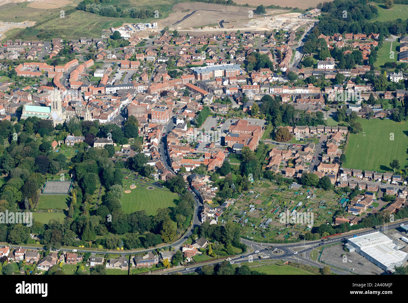 An aerial view of Howden, East Yorkshire, Northern England Stock Photo ...