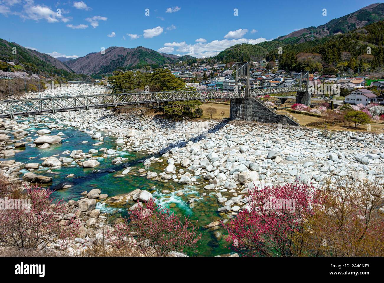 Momosuke bridge over river kiso hi-res stock photography and images - Alamy
