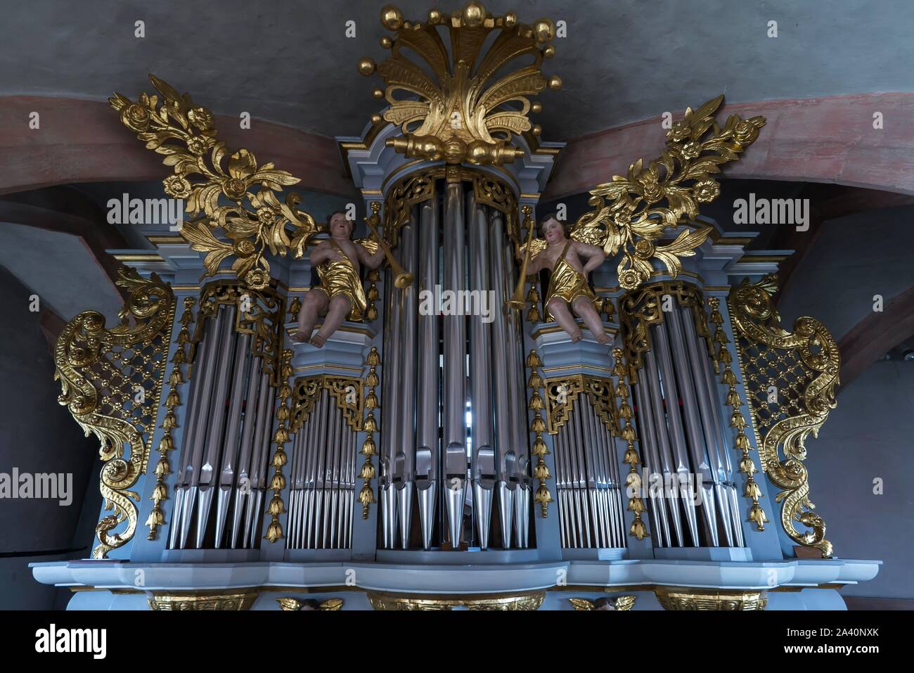 Organ prospectus from 1693 in the gothic hall church St. Veit Church ...