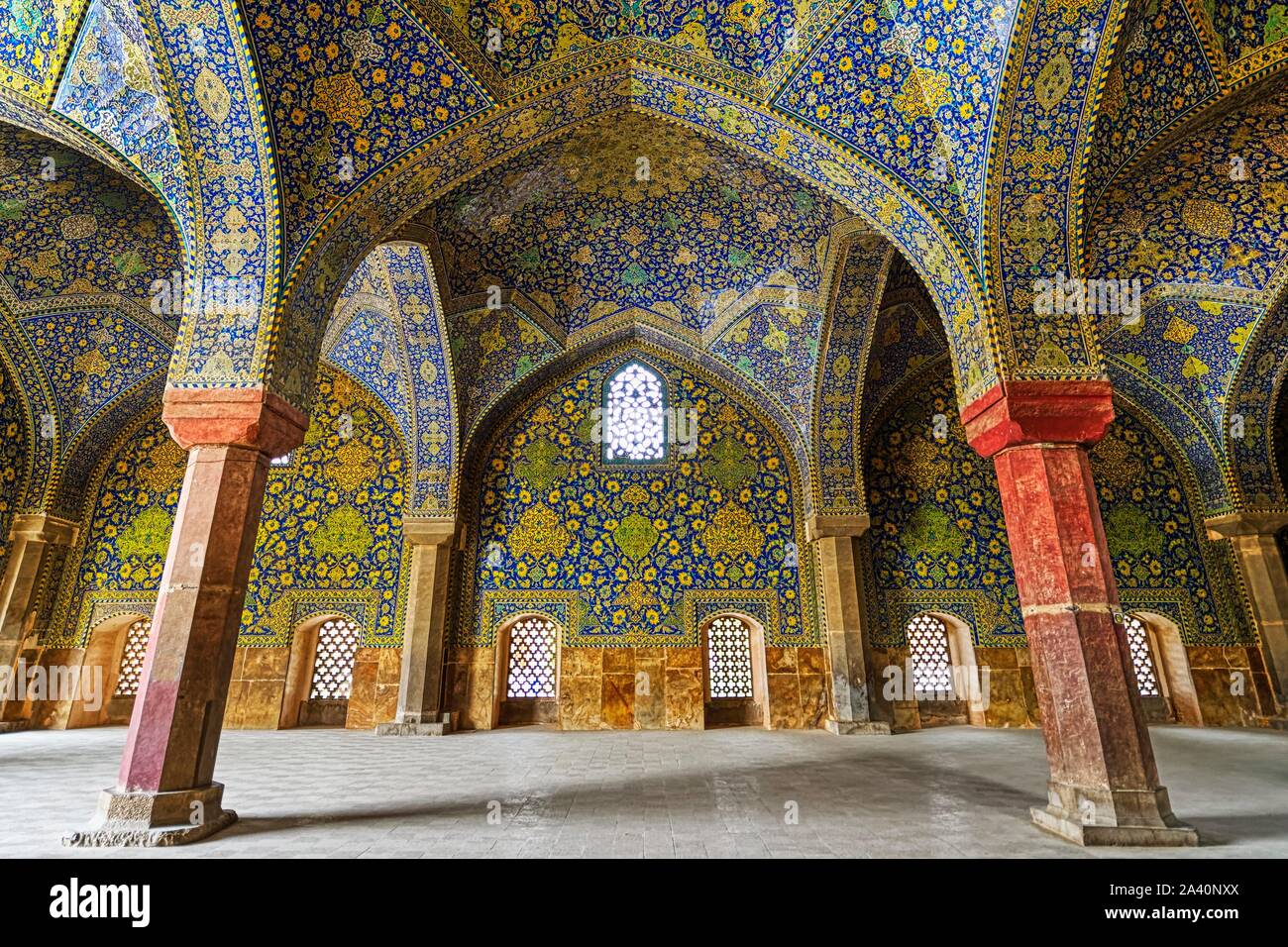 South Iwan Prayer hall, Masjed-e Imam Mosque, Esfahan, Iran Stock Photo ...