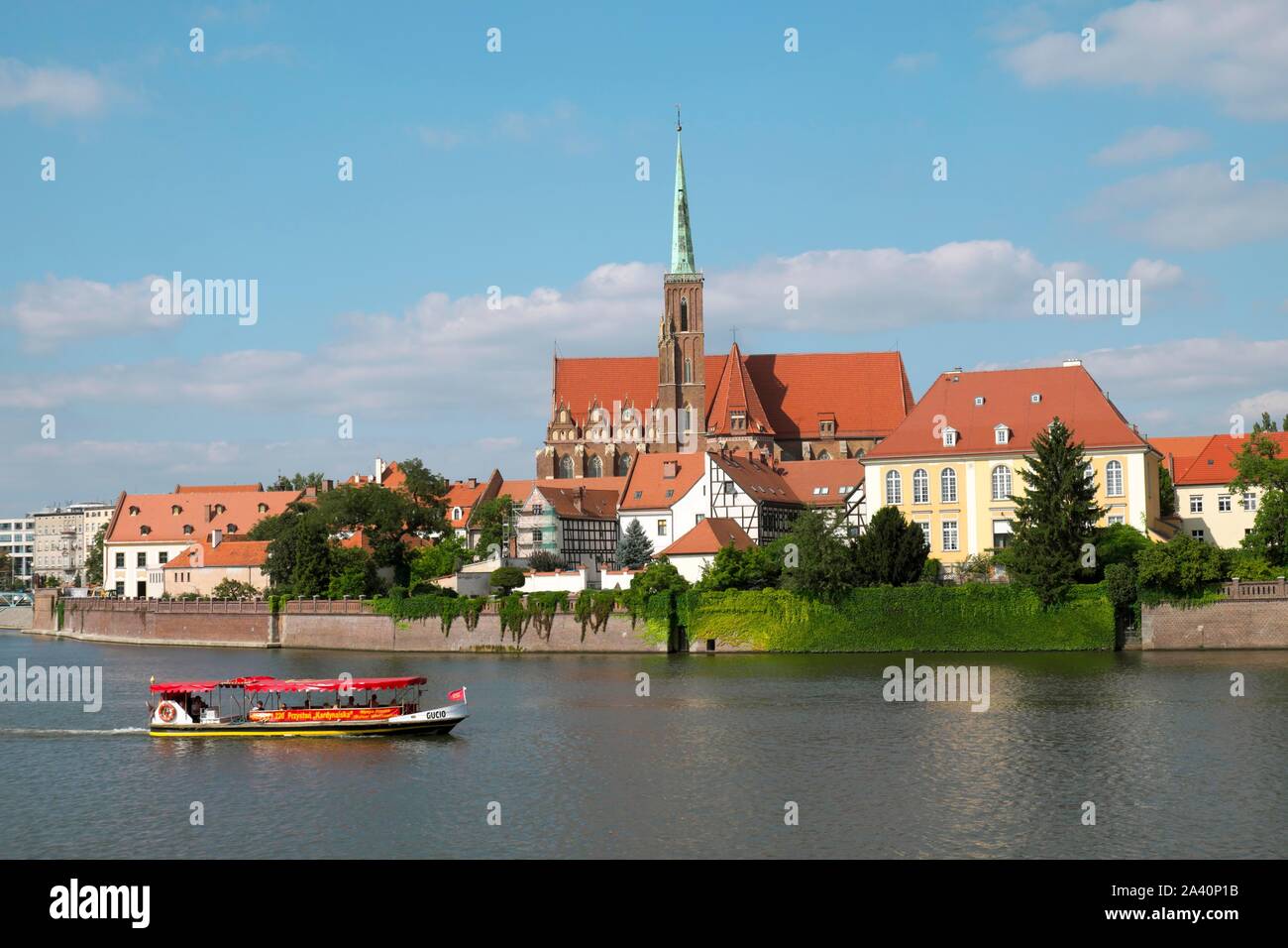 Church of the Holy Cross, Cathedral Island, Wroclaw, Poland Stock Photo ...