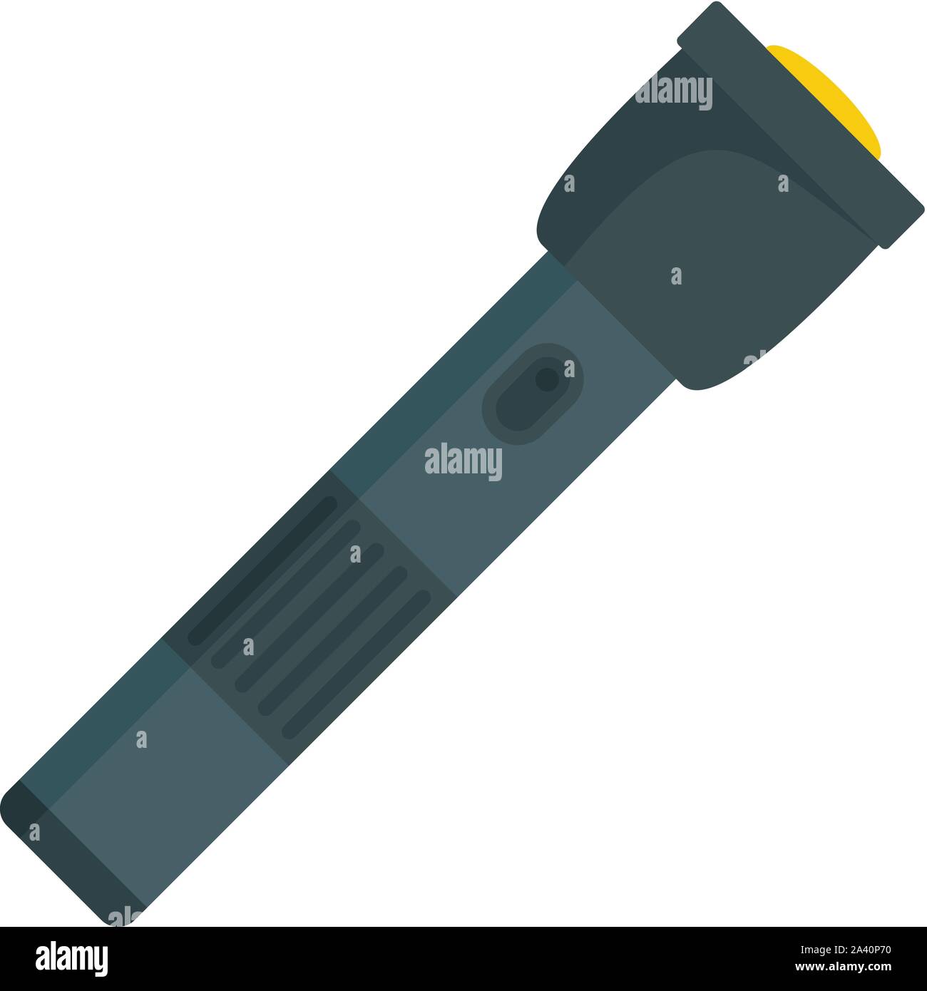 Police flashlight icon. Flat illustration of police flashlight vector ...