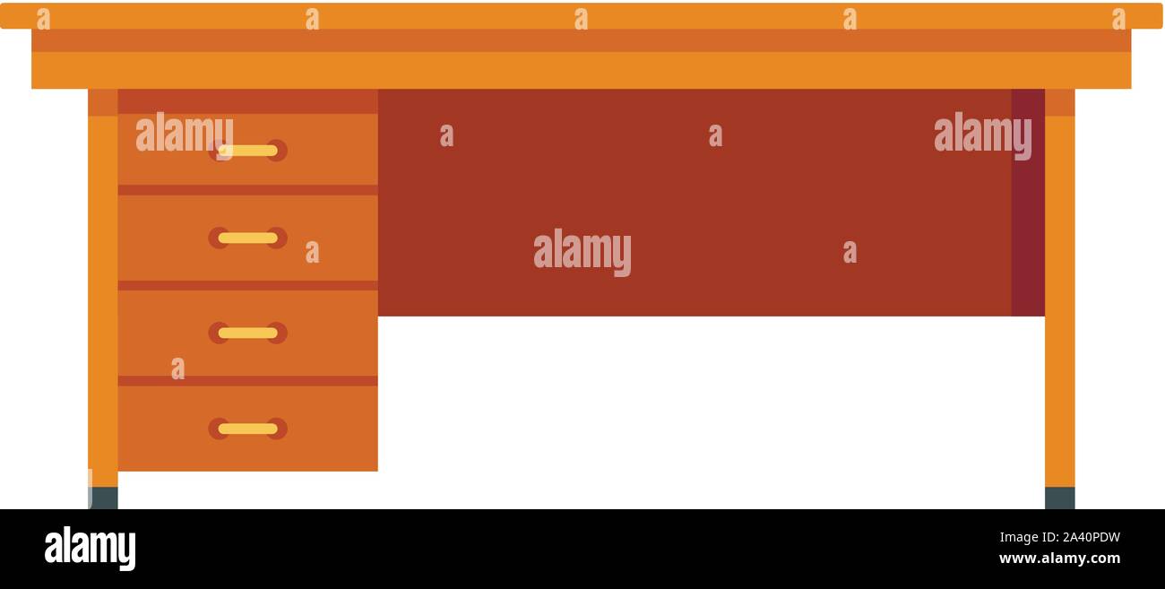 Wood desktop icon. Flat illustration of wood desktop vector icon for ...