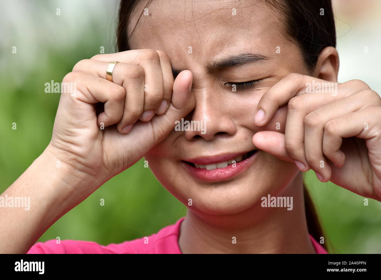 Tearful Diverse Female Stock Photo - Alamy