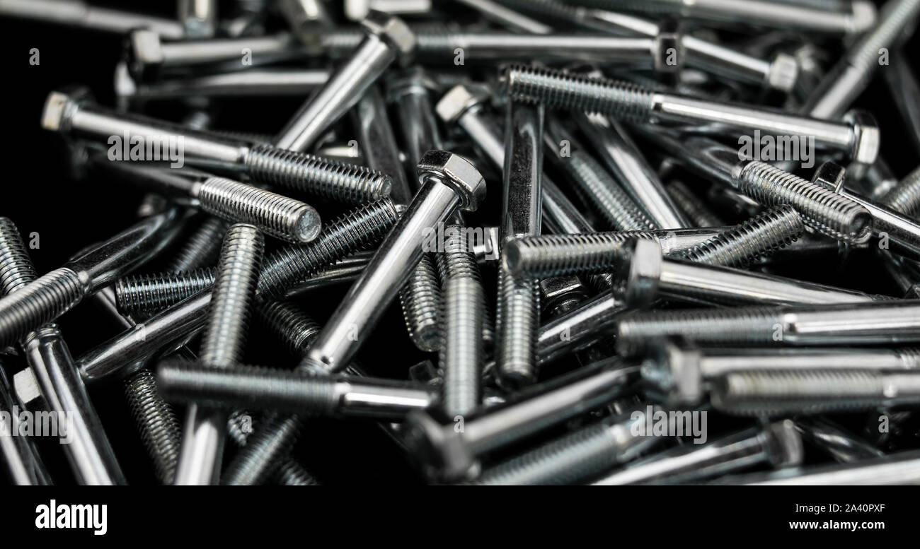 Aerial view of pile of screws Stock Photo - Alamy