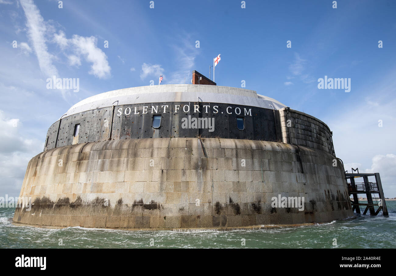 General view of Spitbank fort, which is part of Solent Forts and is up ...