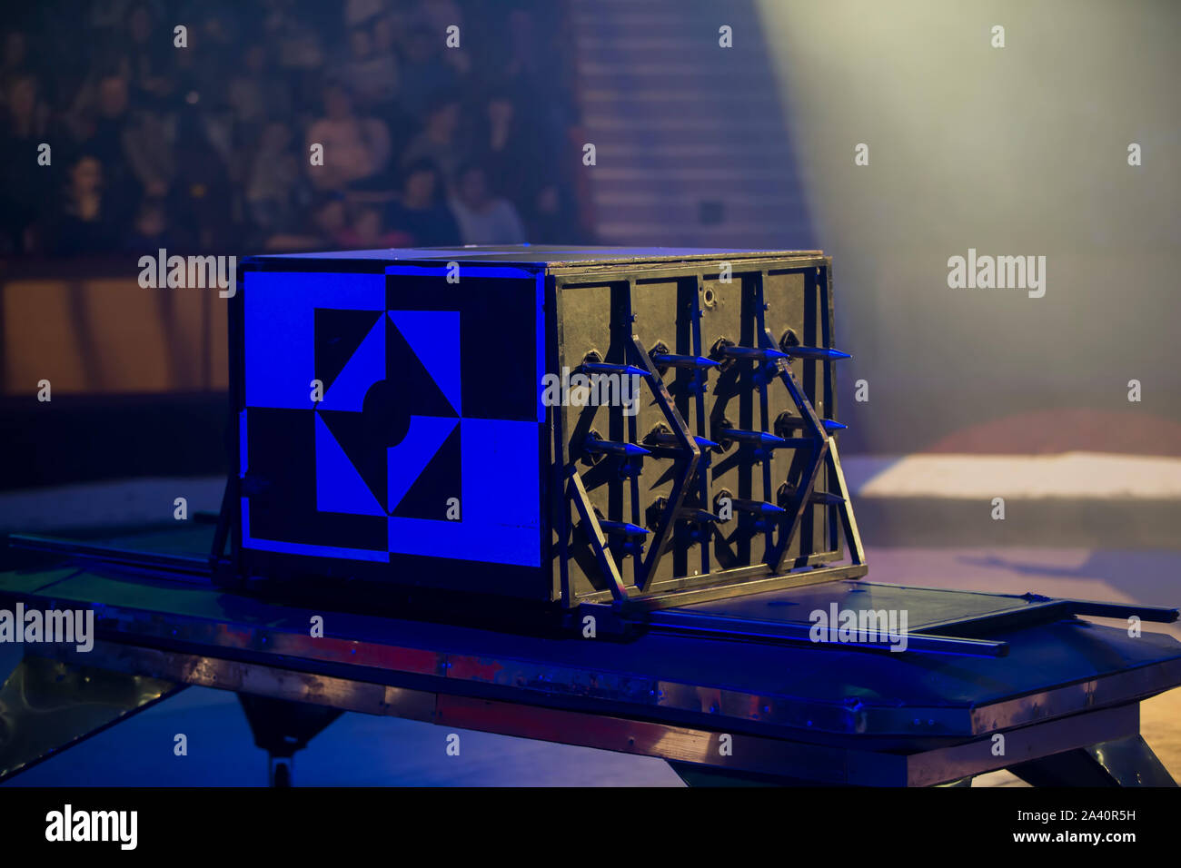 Magic box magician in the spotlight Stock Photo - Alamy