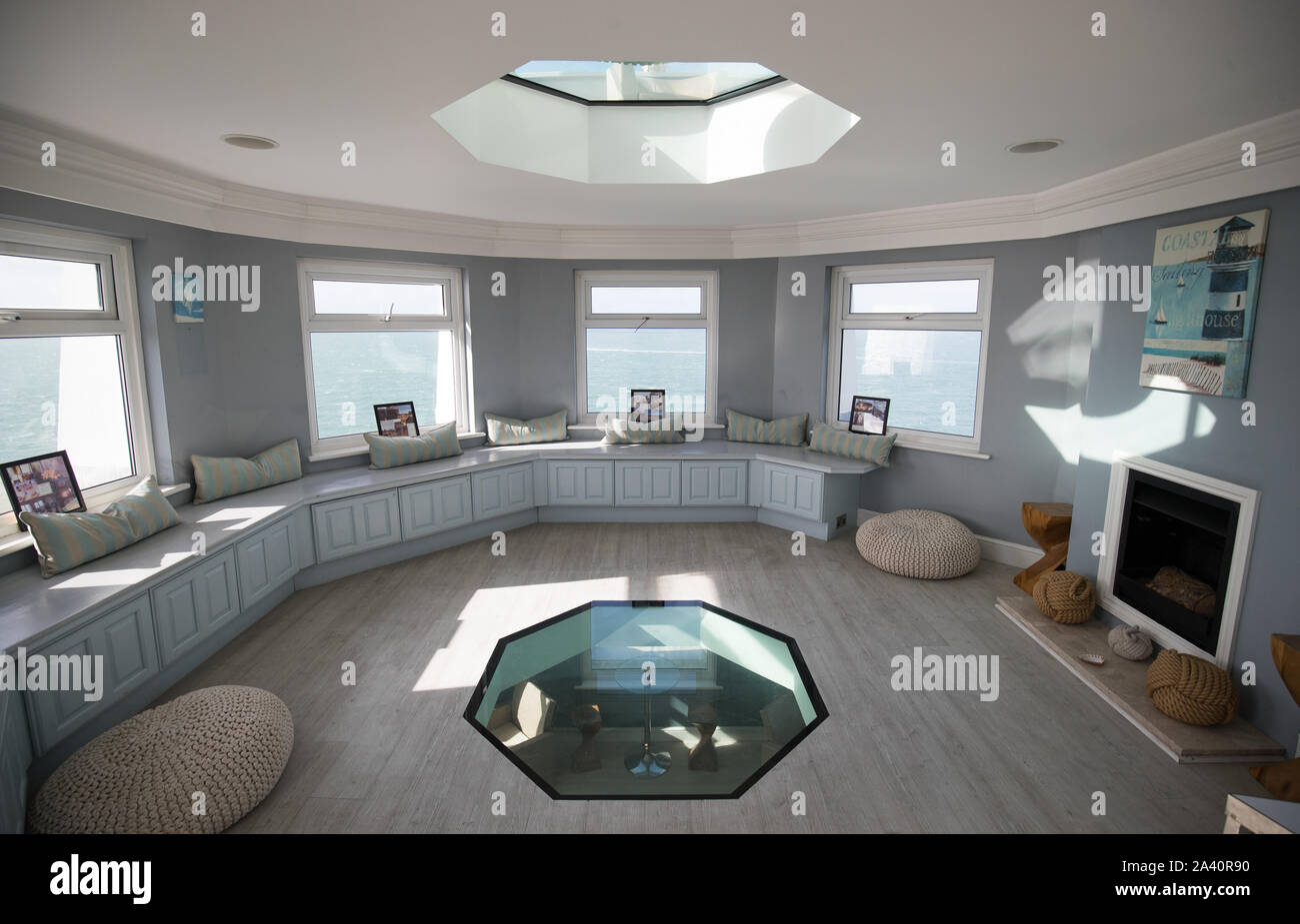 A view from inside the Beacon room at the top of the lighthouse on No ...