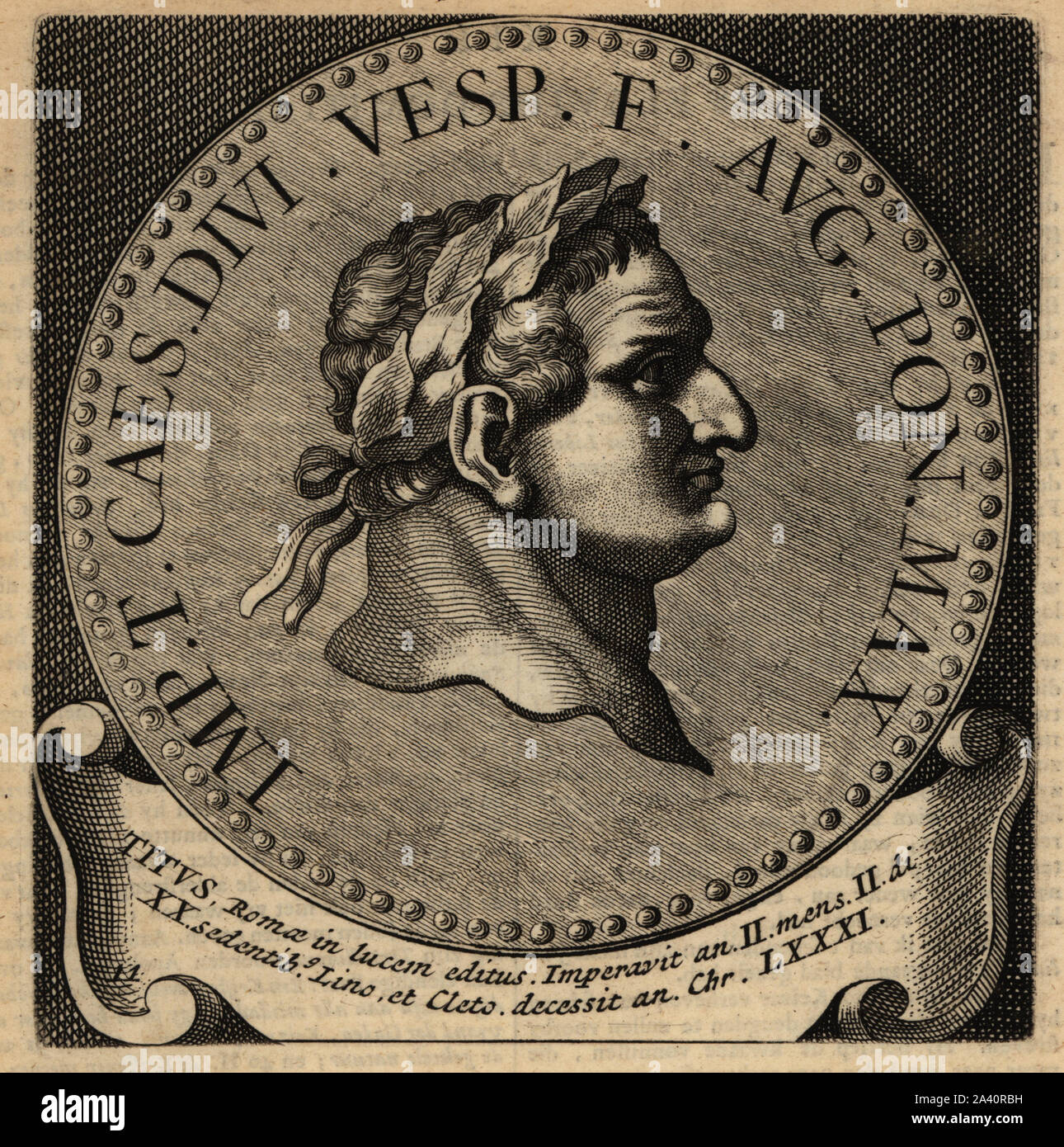 Roman Emperor Titus, 39AD-81AD, Titus Flavius Caesar Vespasianus ...